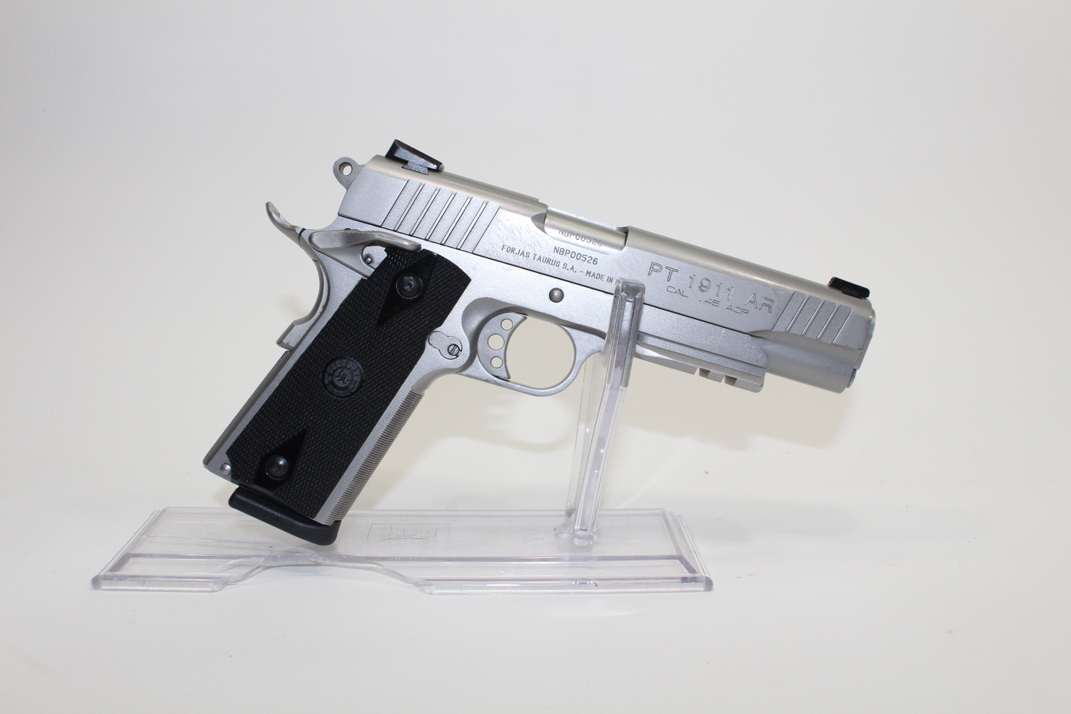 TAURUS PT 1911 AR Pistol 45 ACP Stainless w/Org Box and 3 Mags USED ...